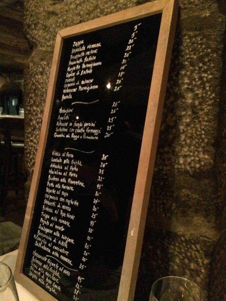 Carta de Restaurant Da Emma, Montréal
