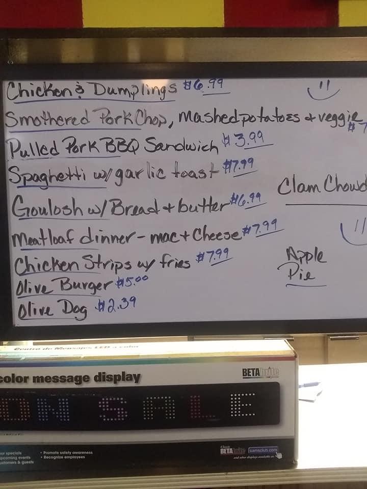 Menu at Chubby's Cafe, Springport