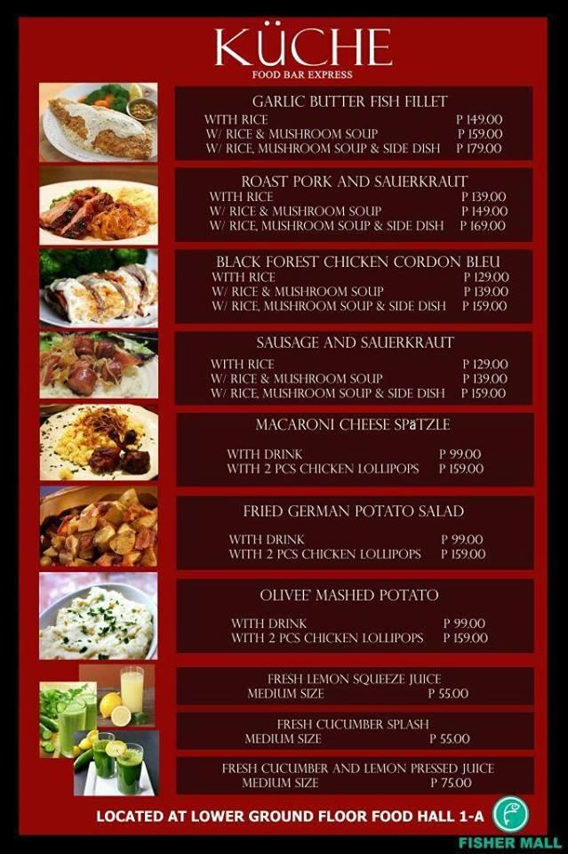 Menu at KUCHE Ribs & Sausages -Fishermall restaurant, Quezon City