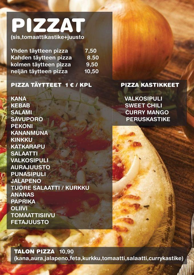 Menu at Sky Burger OY restaurant, Tornio