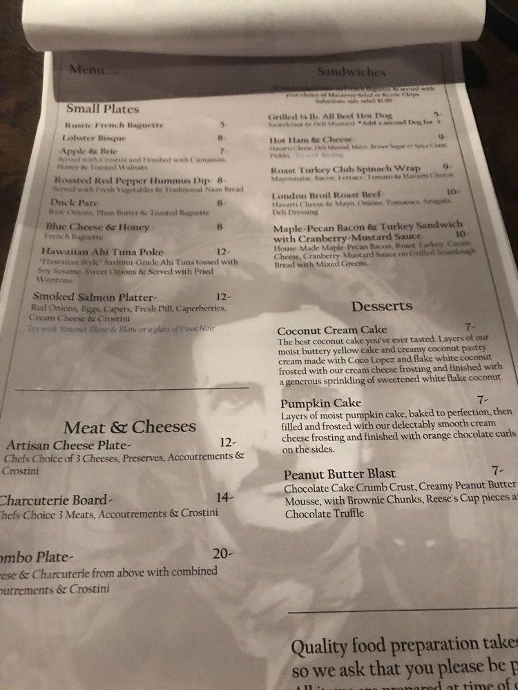 Menu at The Poe House pub & bar, Hendersonville