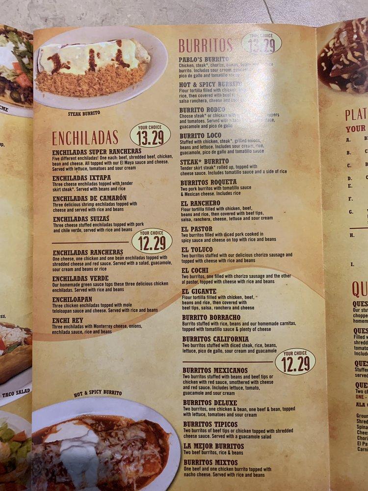 Menu at El Rodeo restaurant, Lafayette, 140 Frontage Rd # 5