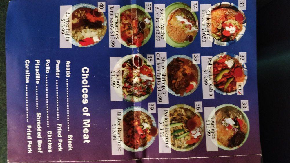 Menu at Las Palmitas restaurant, West Yellowstone, 21 N Canyon St
