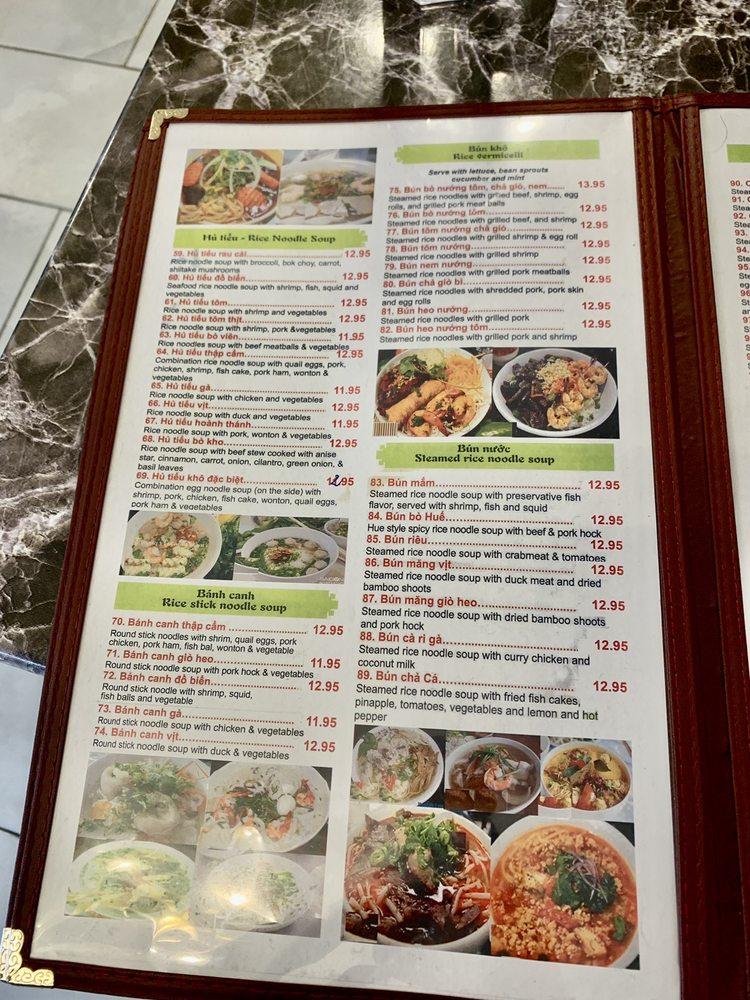 Menu at Nha Hang Viet Nam restaurant, Chicago