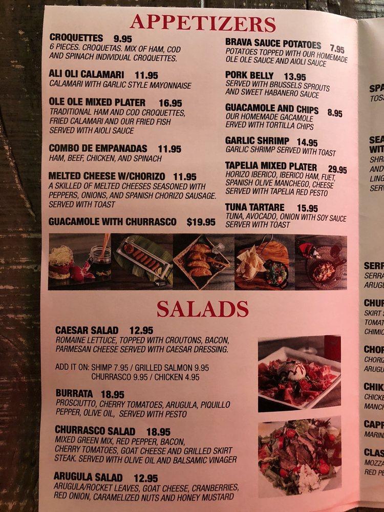 Carta de parrilla Ole Ole Steak House, Miami Beach