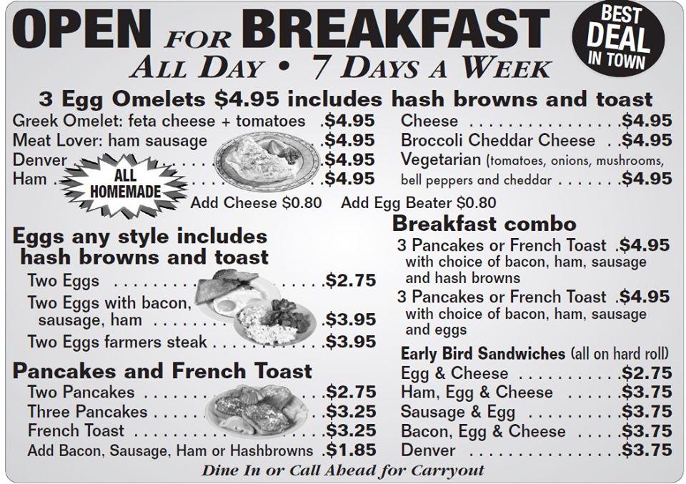 Menu at B52 Bombers fast food, Menomonee Falls