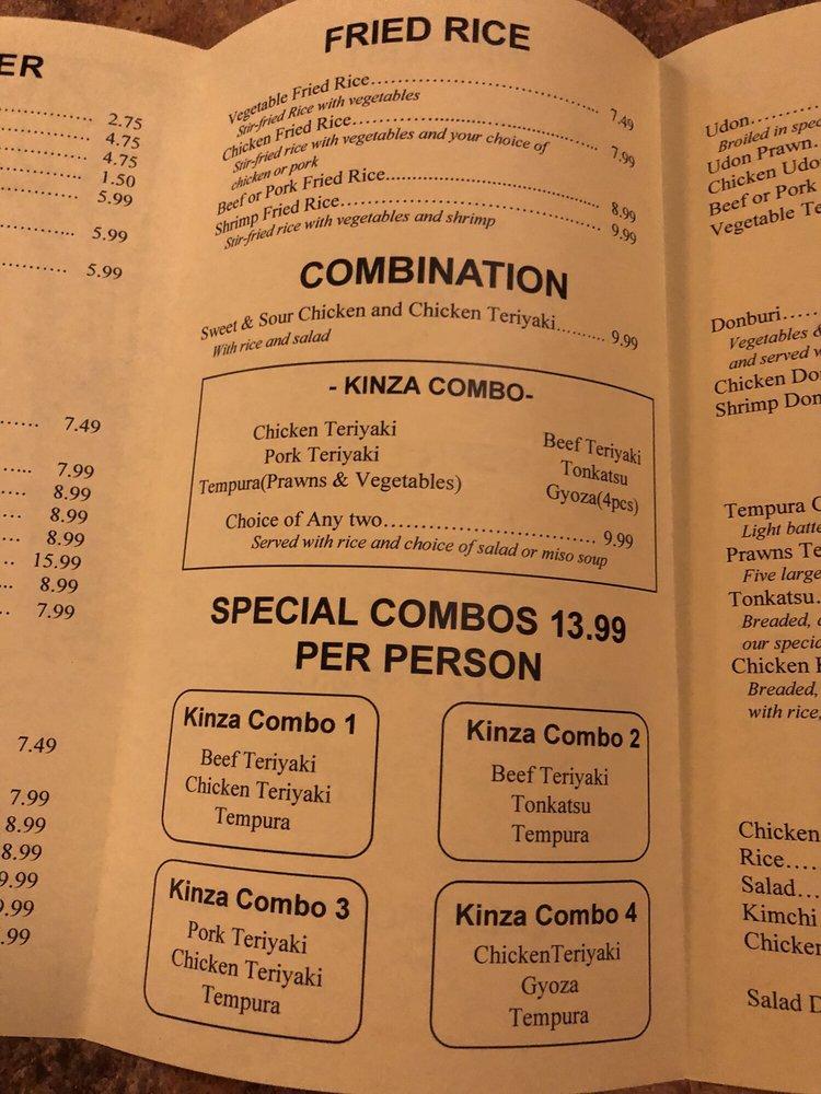 Menu at Kinza Teriyaki & Korean Restaurant, Gig Harbor