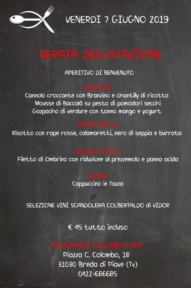 Menu at Ristorante Colombo Cafè, Saletto-San Bartolomeo
