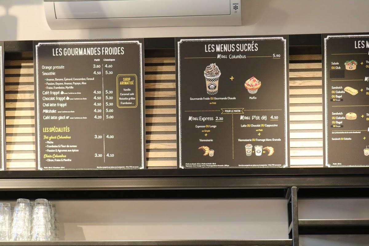 Menu at Columbus Café & Co, Orléans
