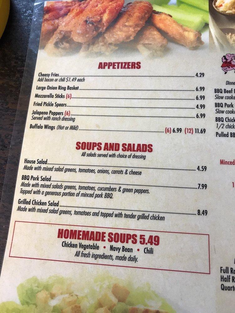 Menu at PG BBQ #1, Richmond