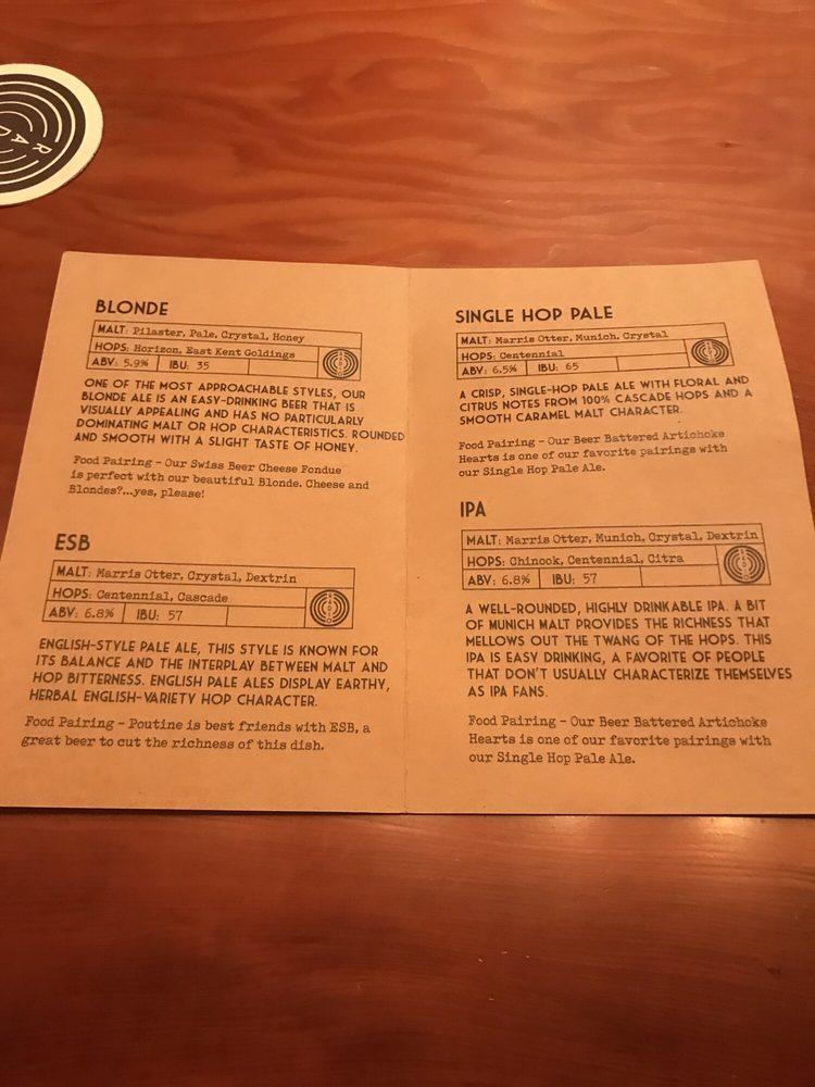 Menu at Radio Brewing Company pub & bar, Kellogg