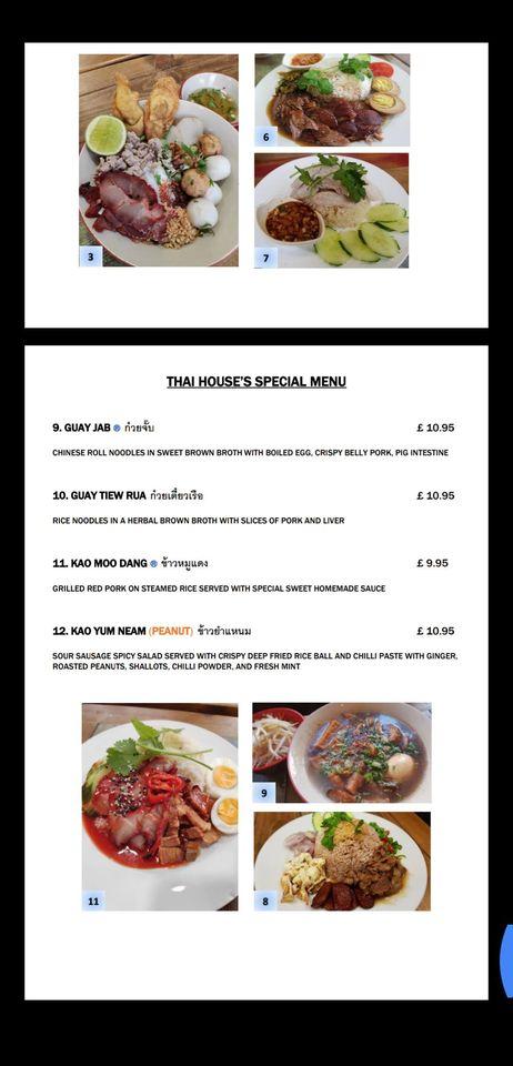 Menu at Thai House Cafe Newcastle, Newcastle upon Tyne