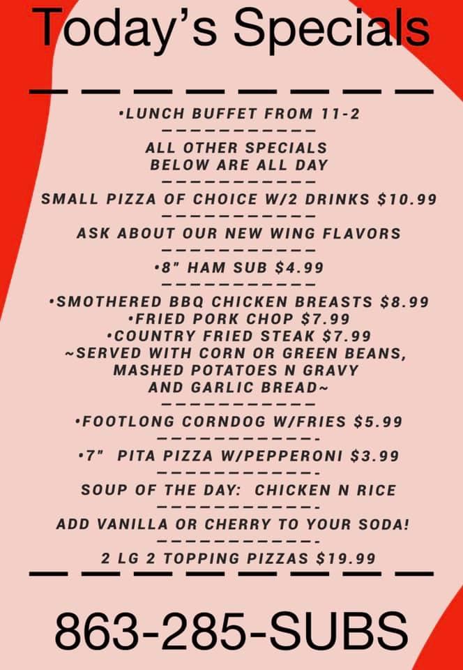 Menu at Classic Pizza & Subs pizzeria, Fort Meade