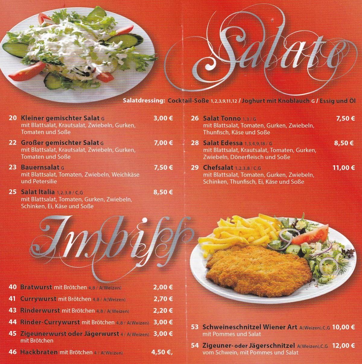 Speisekarte von Edessa Grill Imbiss fast Food, Ulmen