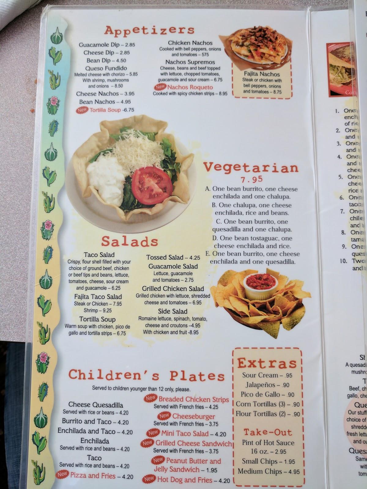 Menu at El Portal restaurant, Reynoldsburg