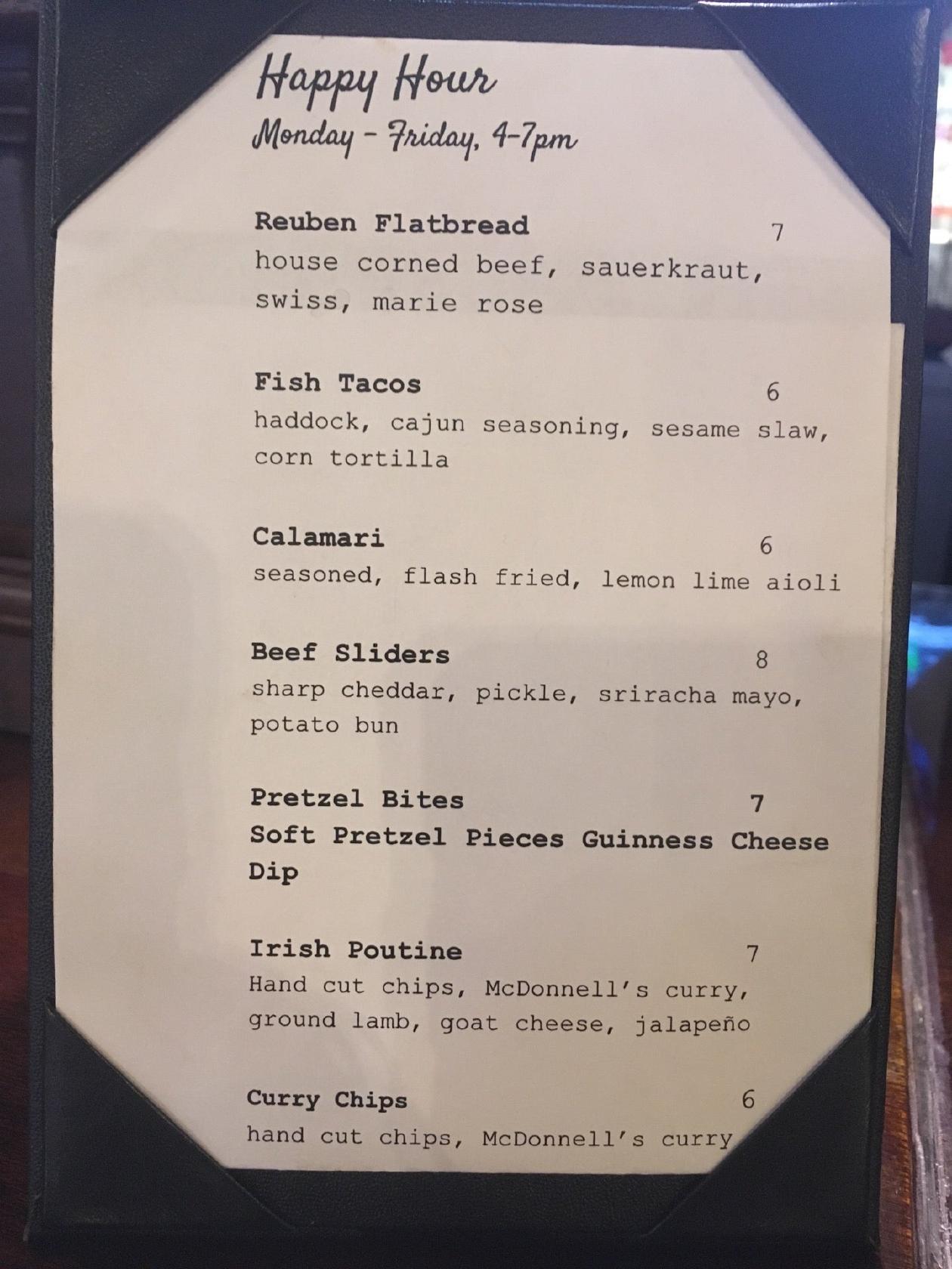 Menu at Josie Kelly's Public House, Somers Point