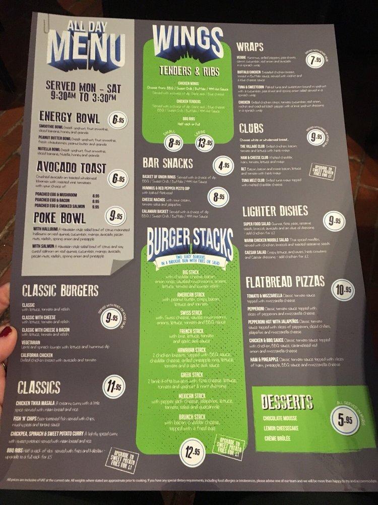 Menu at Pub & Grill, Borehamwood