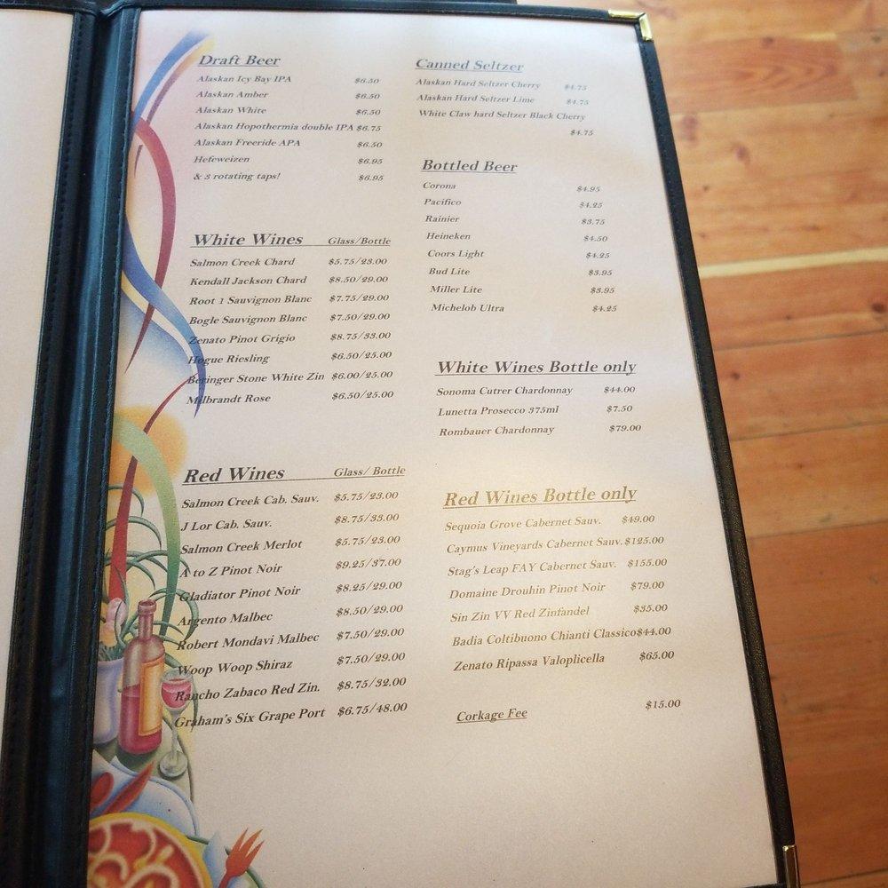 Menu at The Island Pub, Juneau, 2nd St