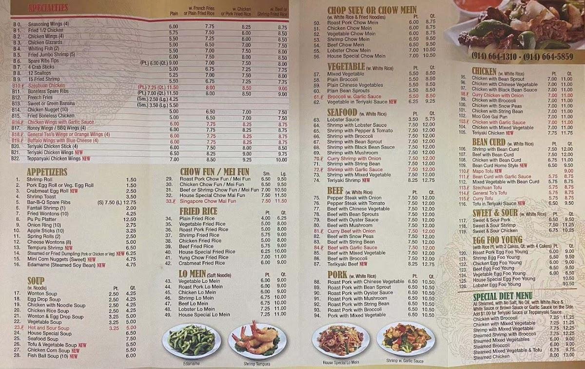 Menu at Golden Kitchen restaurant, Mount Vernon
