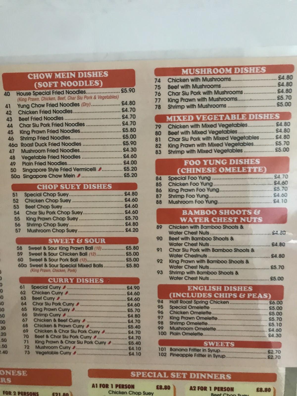 Menu at Lucky Days fast food, Retford