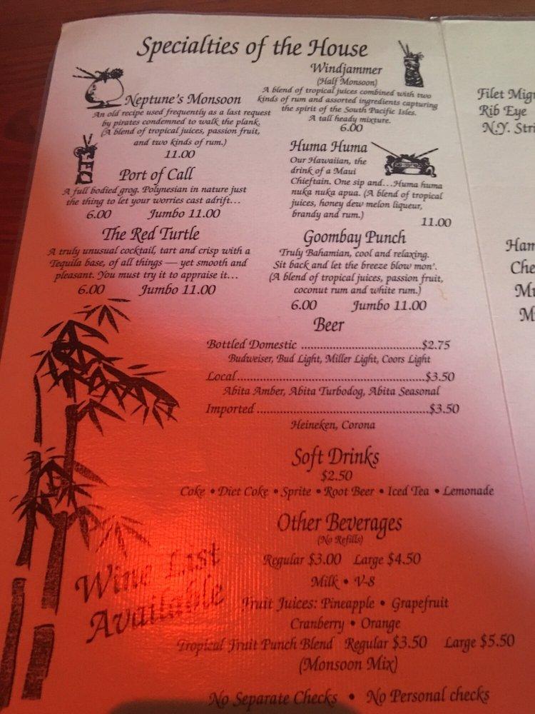 Menu at Port of Call pub & bar, New Orleans, 838 Esplanade Ave