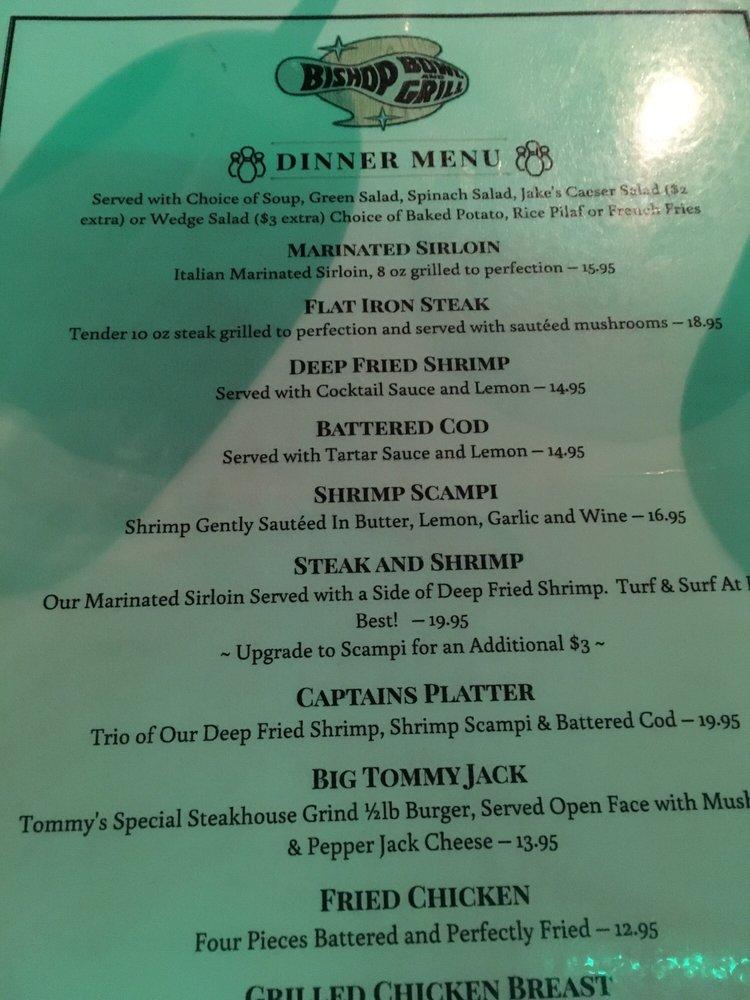 Menu at Back Alley Bowl & Grill pub & bar, Bishop