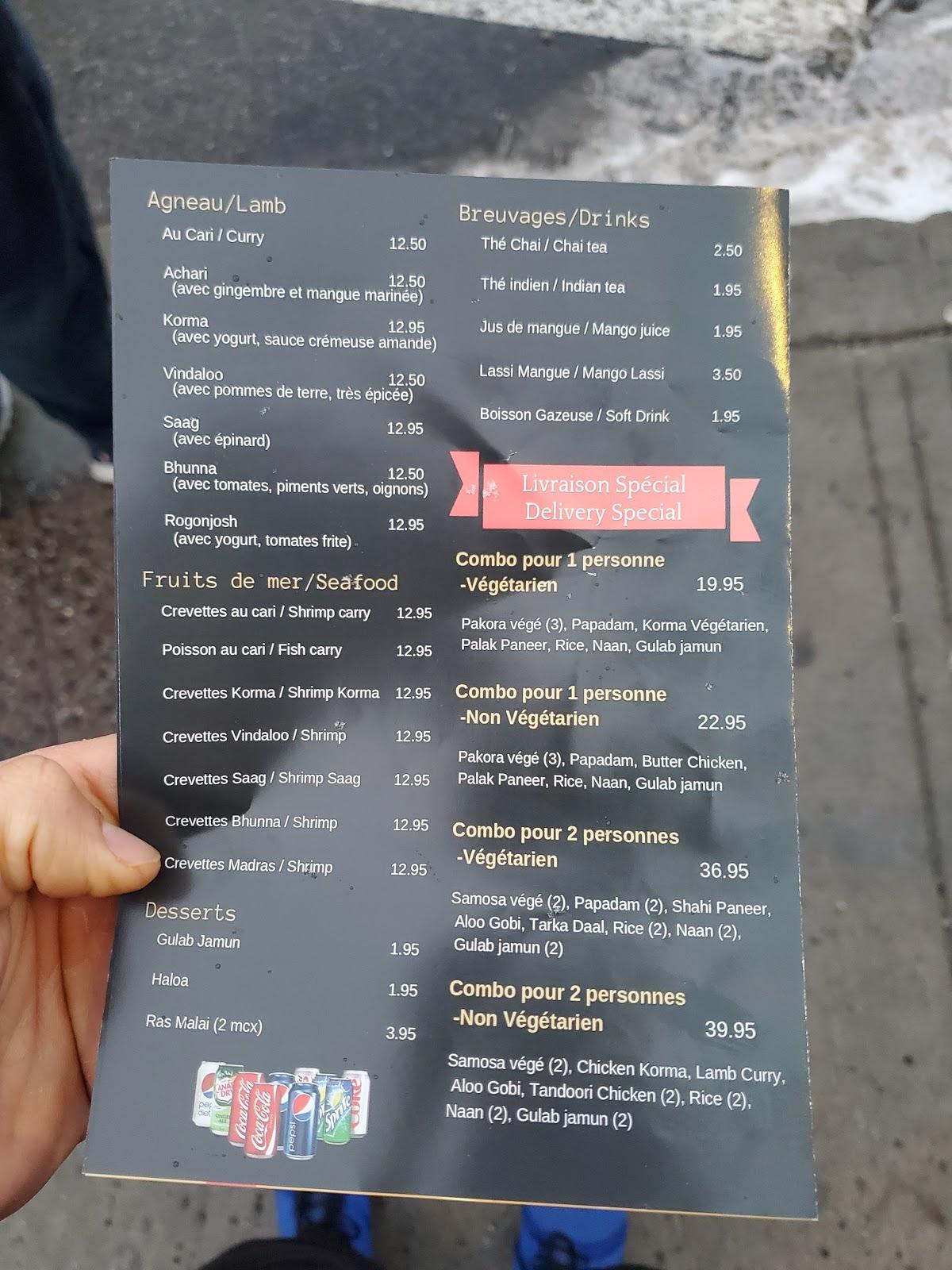 Menu at Buffet Maharani restaurant, Montréal, 808 Rue Jean-Talon O