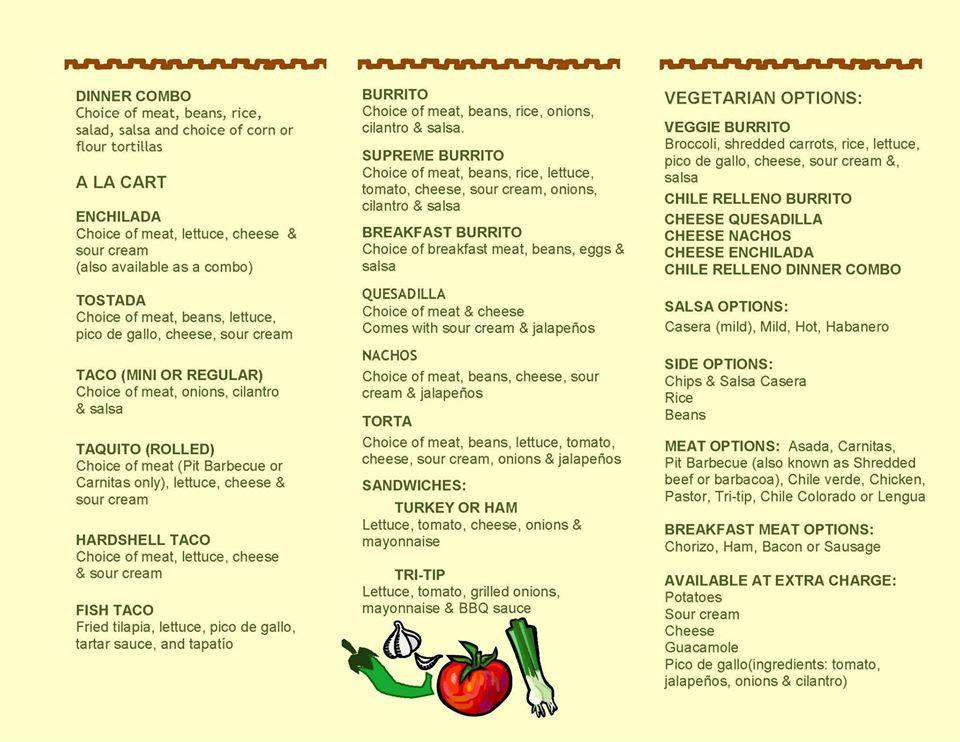 Menu at Garden Market Meats restaurant, Santa Paula