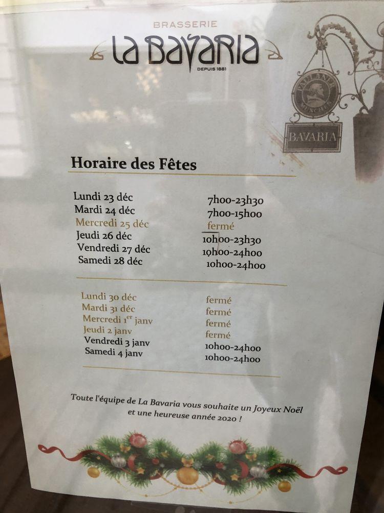 Carta de La Bavaria - Brasserie Lausanne, Lausana