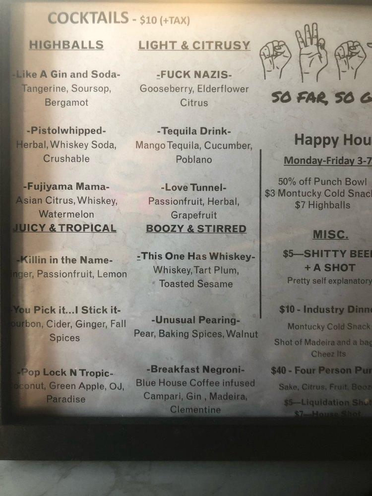 Menu at So Far So Good pub & bar, Phoenix