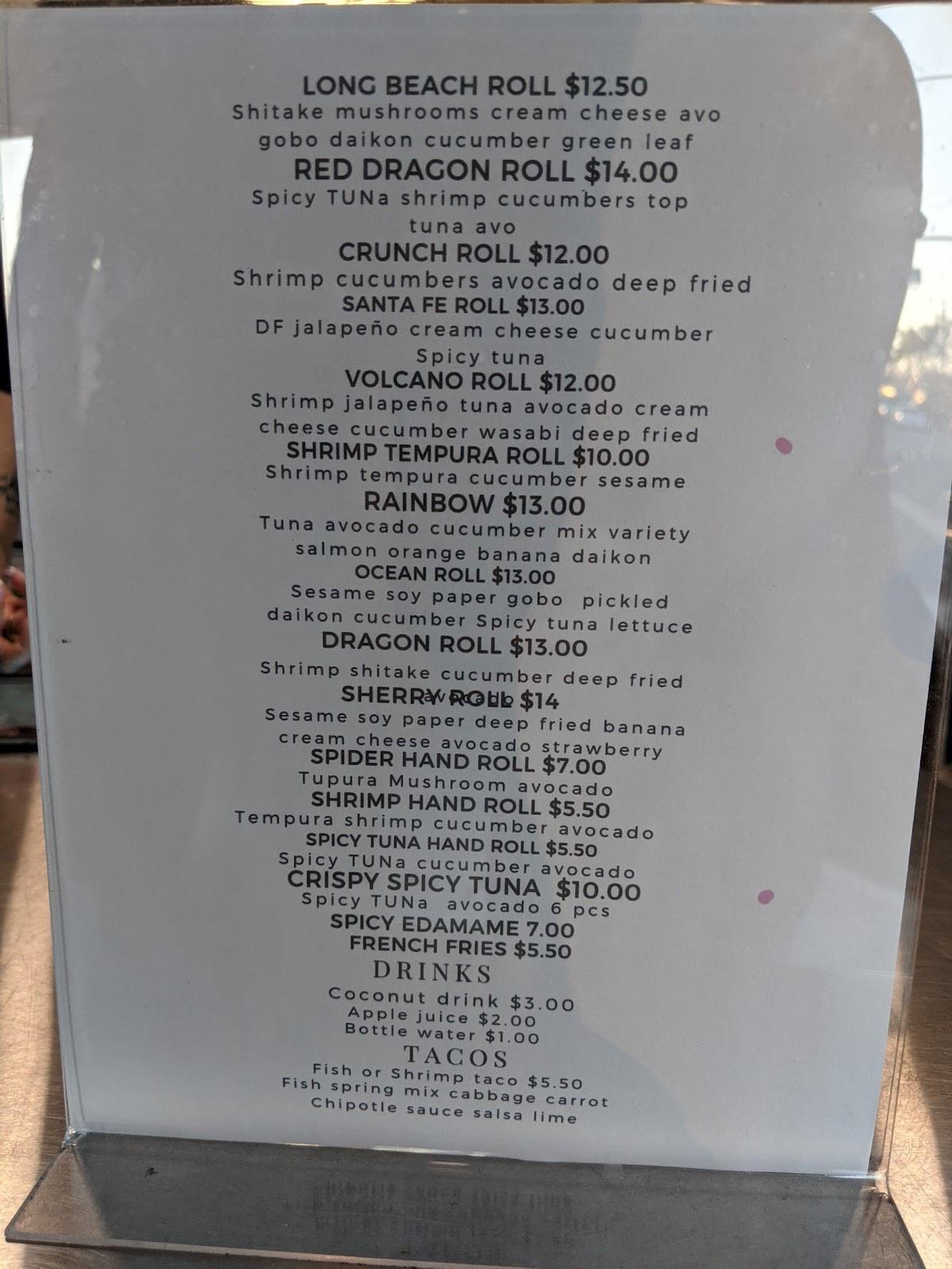 Menu at Vegan Castle restaurant, Long Beach