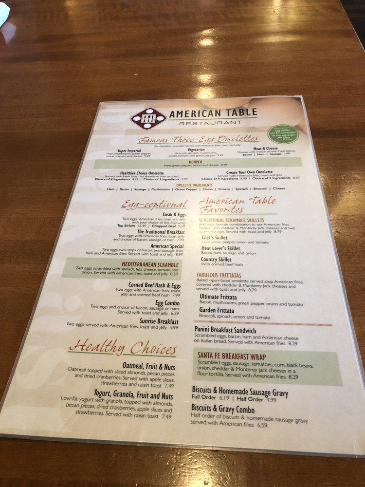 Menu at American Table Restaurant, Warsaw