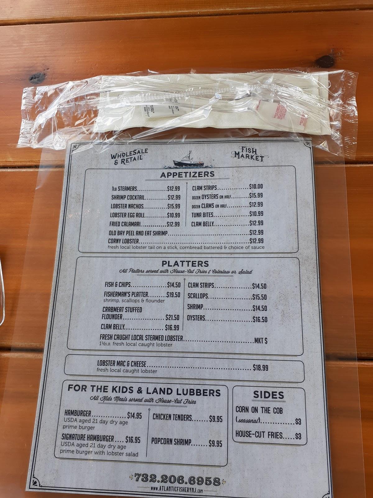 Menu at Atlantic Offshore Fishery restaurant, Point Pleasant Beach