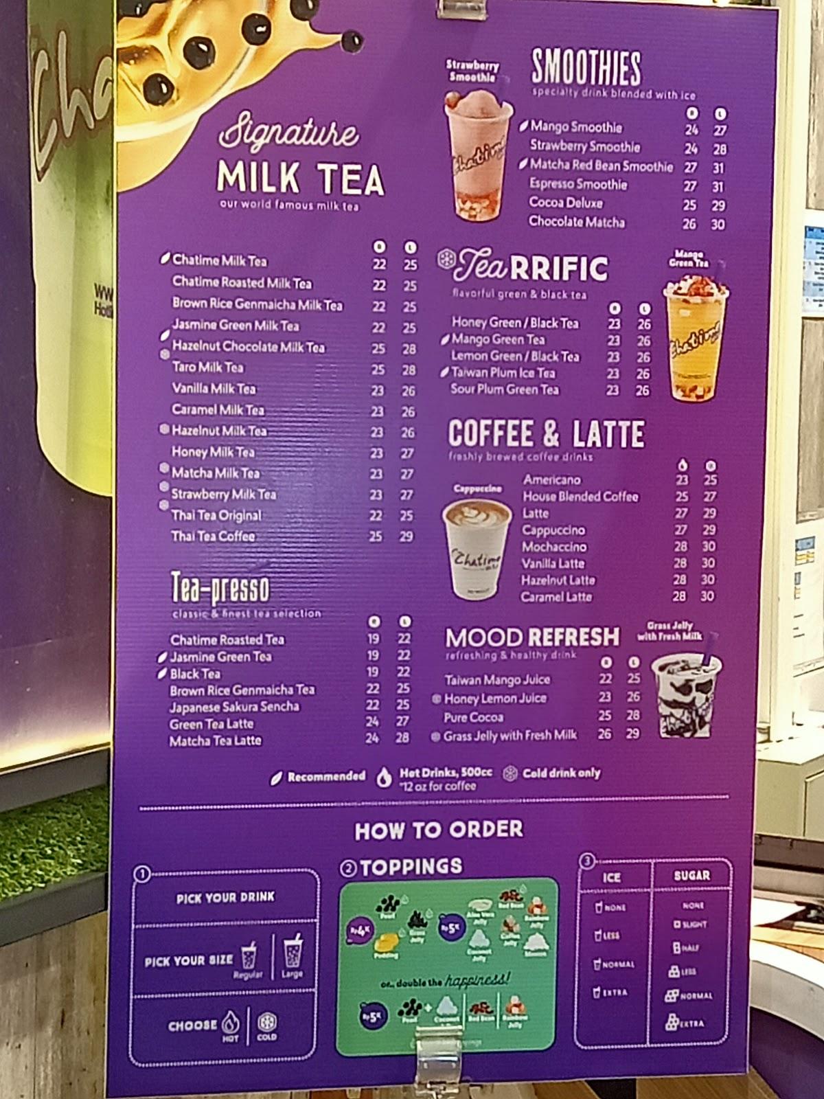 Menu at CHATIME ACE KARAWACI restaurant, Tangerang
