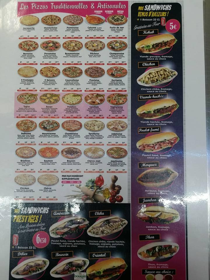 Menu at France pizza pizzeria, Persan