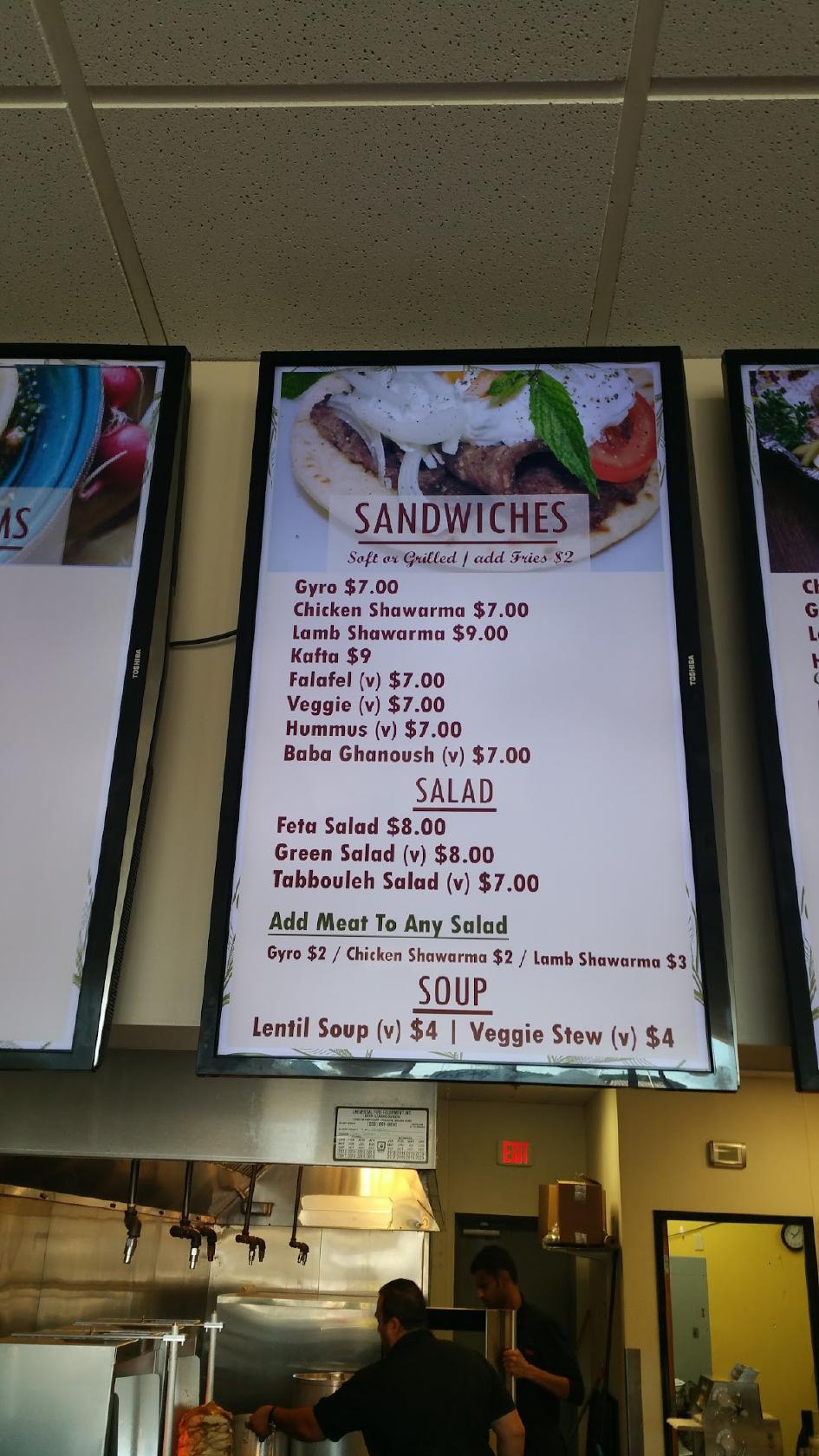 Menu at Gyro Fresh Mediterranean Grill restaurant, Portland