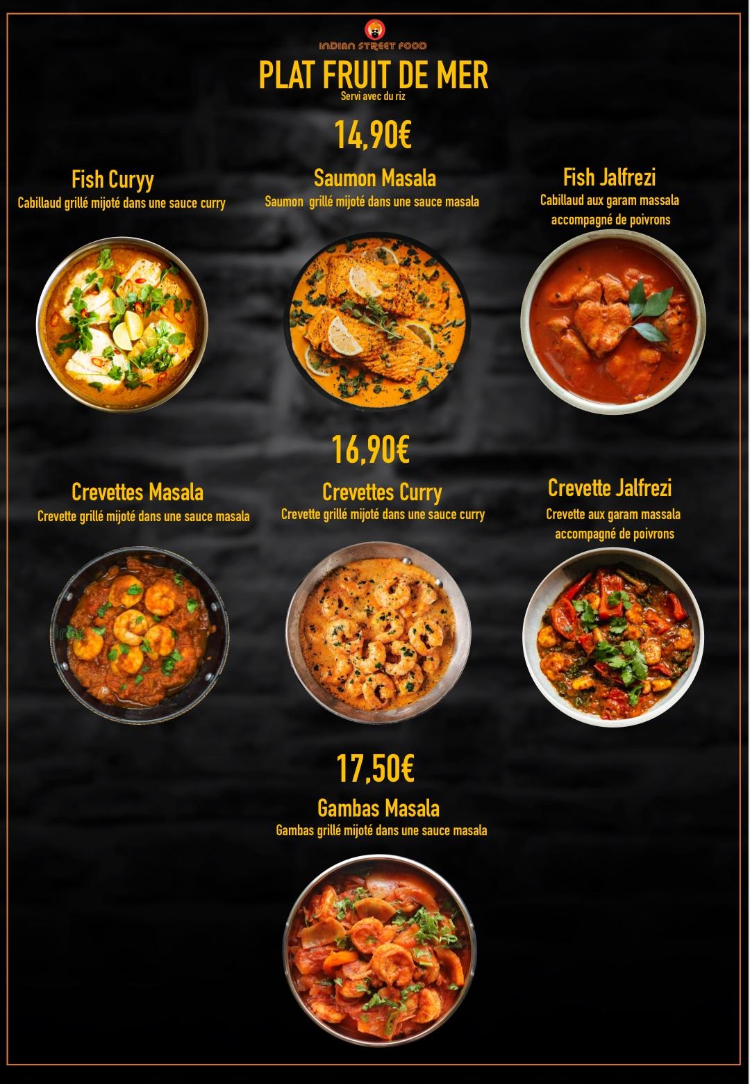 Menu at Indian street Food restaurant, Fréjus
