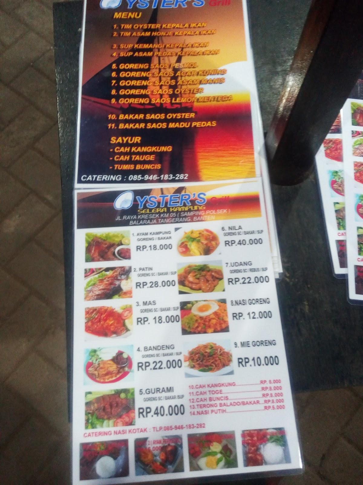 Menu at POJOK Shisha Cafe, Balaraja