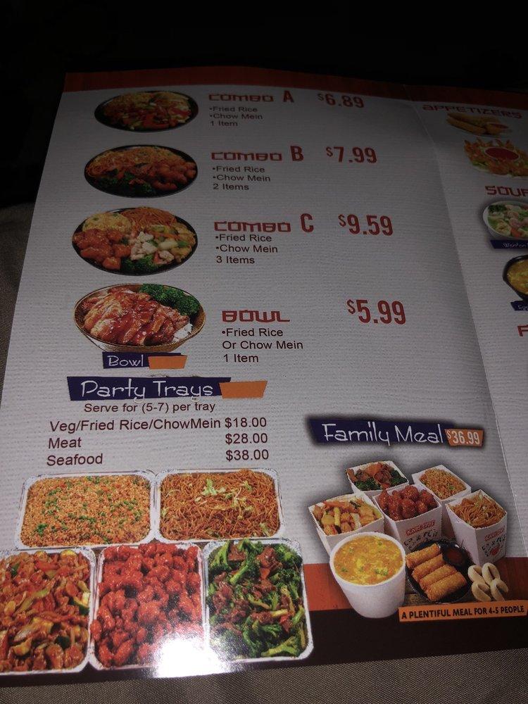 Menu at PanPan Wok restaurant, Anaheim