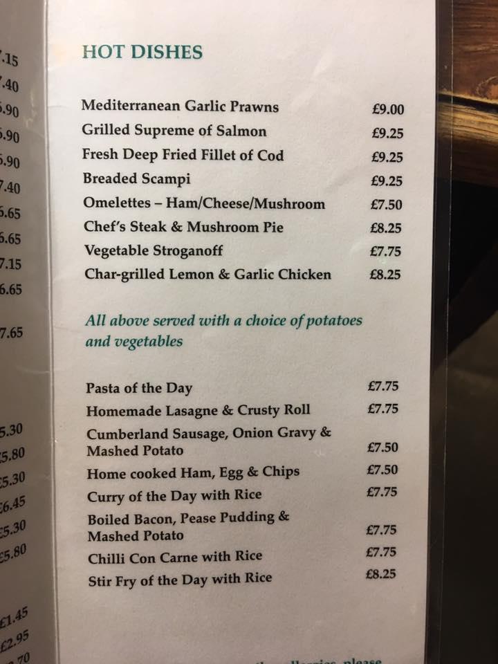 Menu at The Bull Inn pub & bar, Orpington