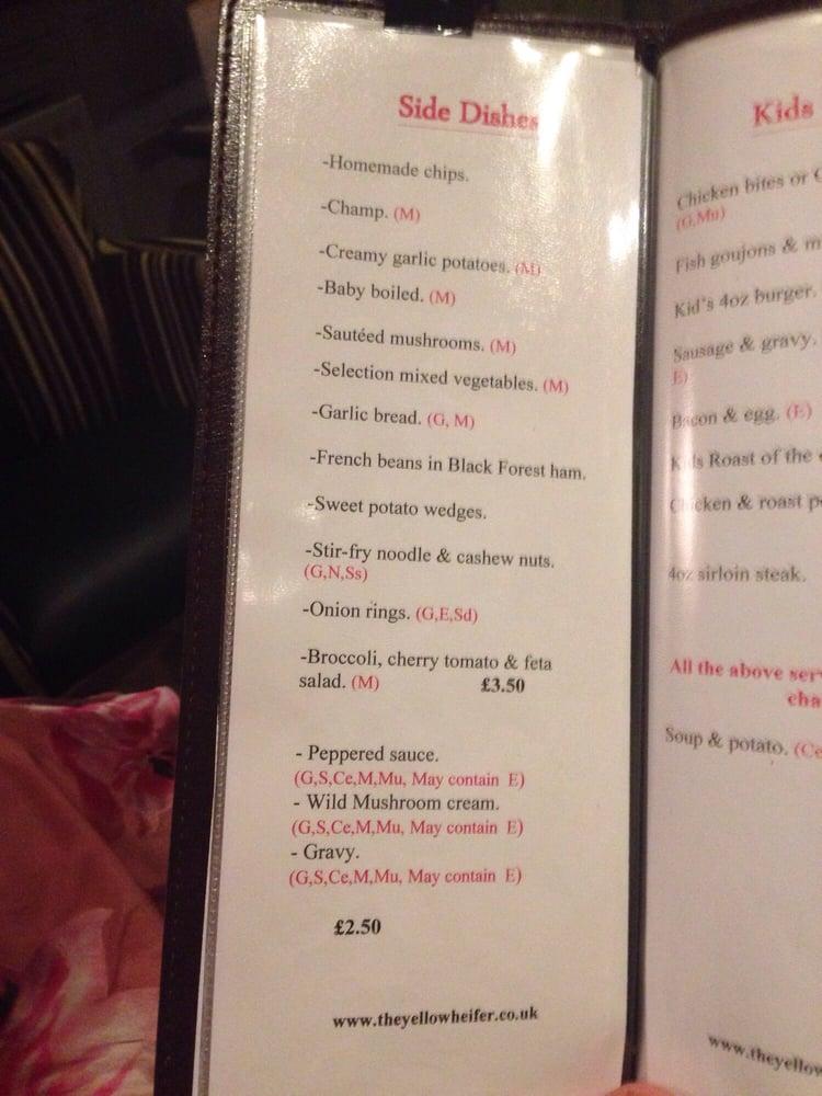 Menu at The Yellow Heifer pub & bar, Camlough