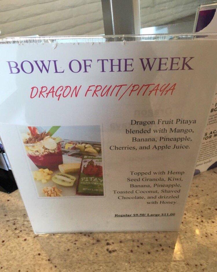 Menu at Berry Divine Acai Bowls pub & bar, Sedona