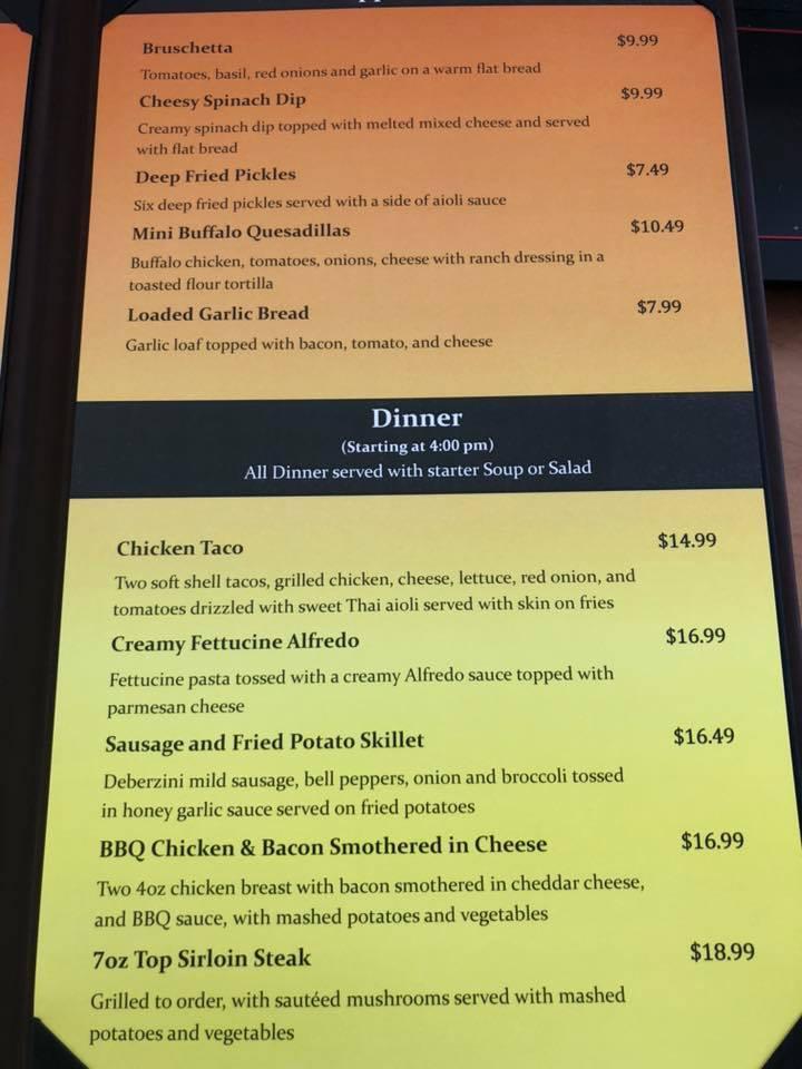 Menu at Hungry Hangar restaurant, Wiarton