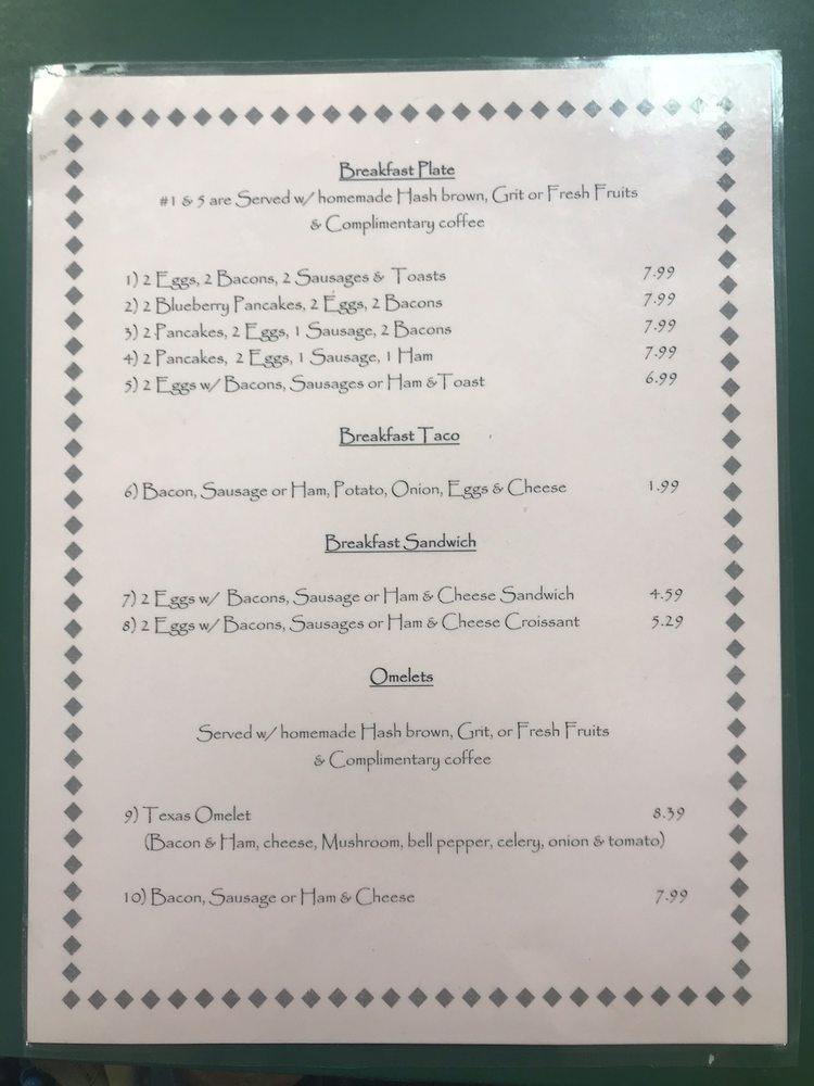Menu at Kay’s Sandwiches & Burgers restaurant, Humble