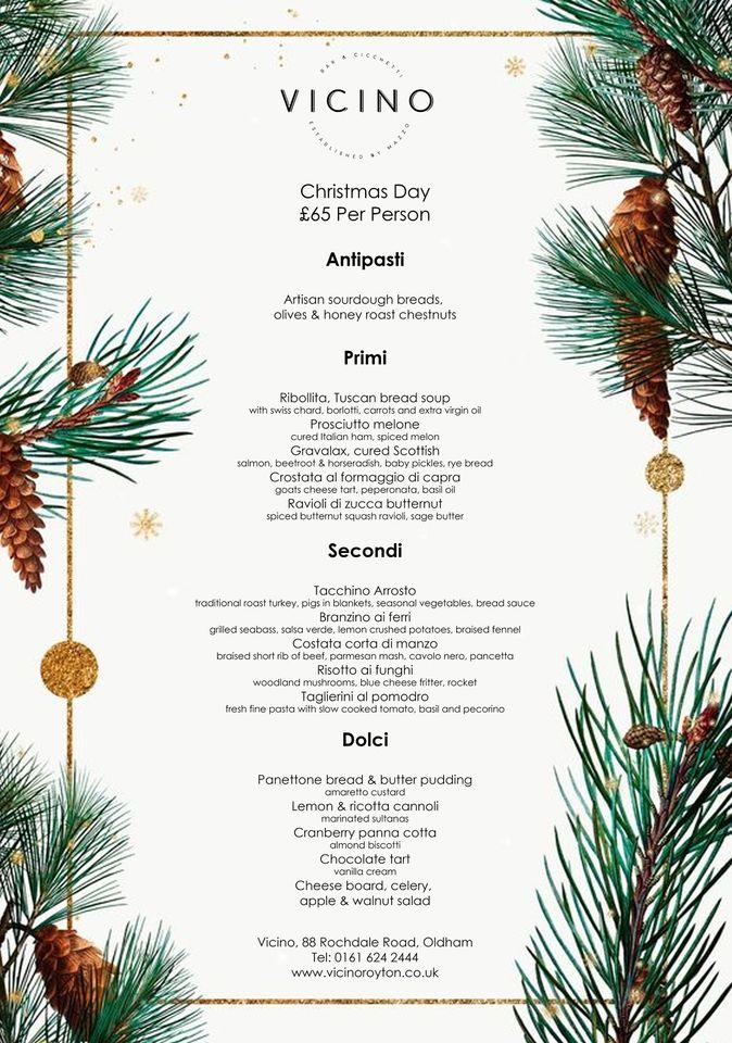 Menu at Mazzo restaurant, Royton
