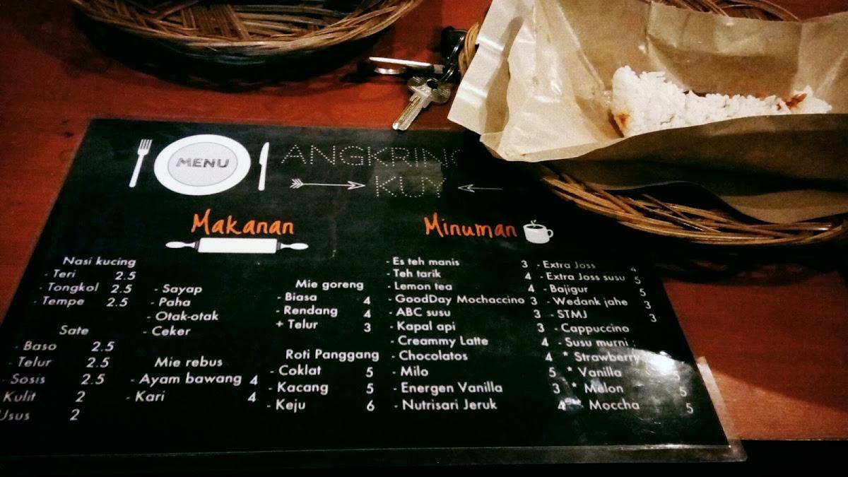 Menu at Angkringan Kuy, Bandung