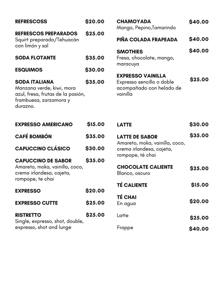 Menu at Salada&Dulce restaurant, Tlalnepantla de Baz