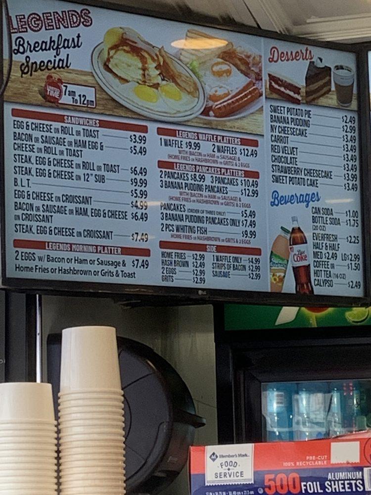 Menu at Legends Chicken & Grill restaurant, Hyattsville