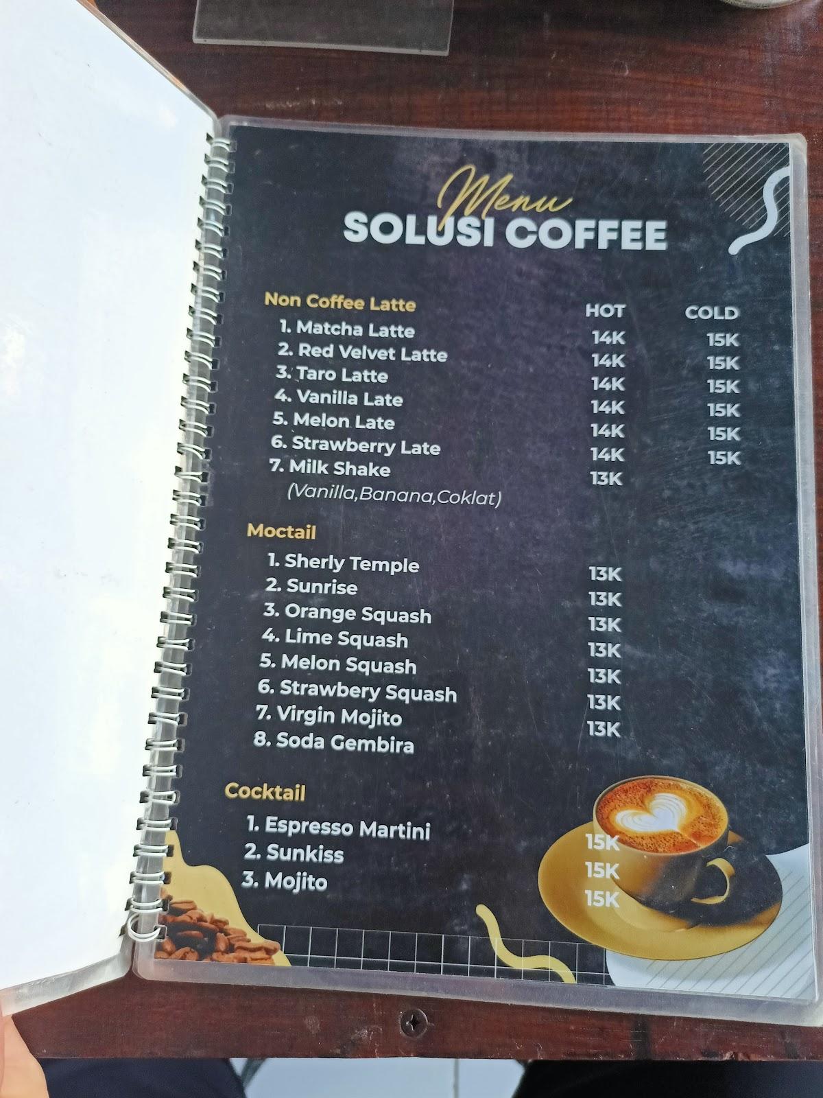 Menu at SOLUSICOFFEEBALI, Buleleng