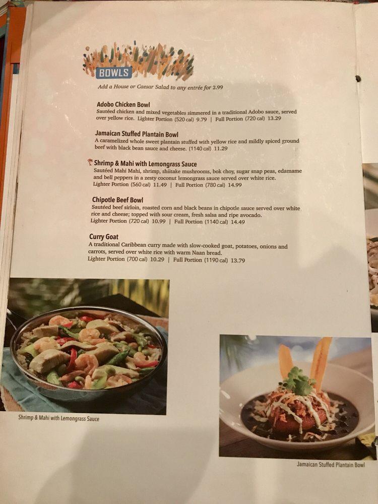 Menu at Bahama Breeze pub & bar, Schaumburg